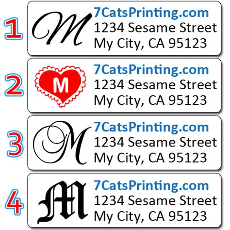 Monogram Return Address Labels Personalized