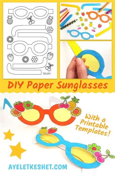 Diy Craft Paper Sunglasses With Templates Ayelet Keshet