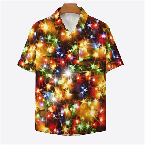 Mens String Light Print Short Sleeve Shirt 2310000675 Chichim