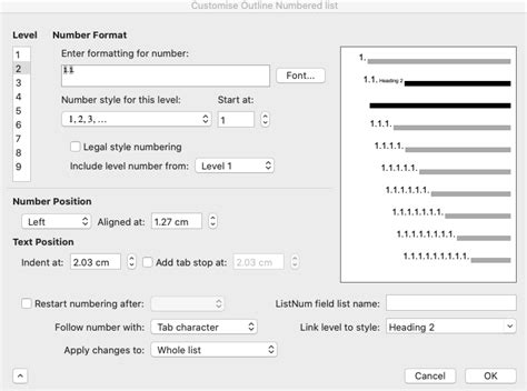 Multi Level Numbering In Word Calendar Printable Templates