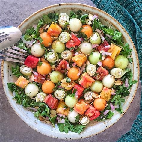 Melon Cucumber And Arugula Salad Recipe The Feedfeed