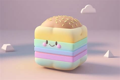 premium photo a stack of hamburgers with a smiley face on the top