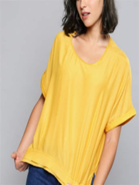Buy Nush Women Yellow Solid Top Tops For Women 2167527 Myntra