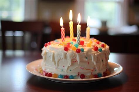 Graph Of Birthday Cake Premium Ai Generated Image