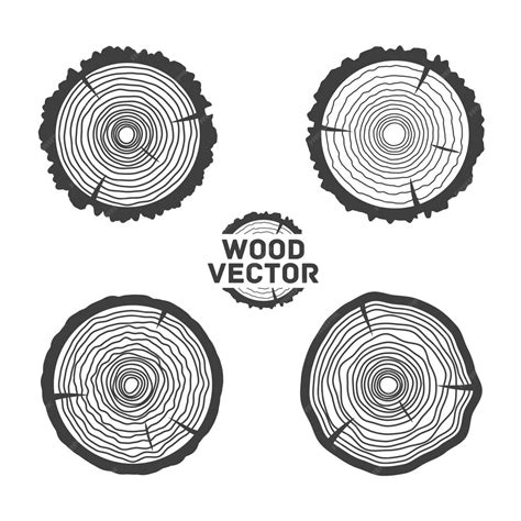 Premium Vector Set Of Four Black Isolated Vector Tree Rings Background And Saw Cut Tree Trunk