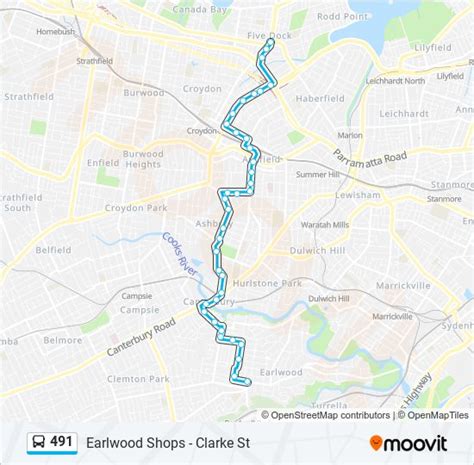 491 Route Schedules Stops And Maps Earlwood Shops Clarke St Updated