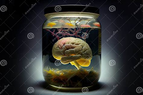 Human Brain In A Jar Full Of Liquid Stock Illustration Illustration