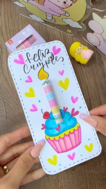 Tarjeta Sencilla De Cumpleaños Manualidad Para Regalo De Cumpleaños