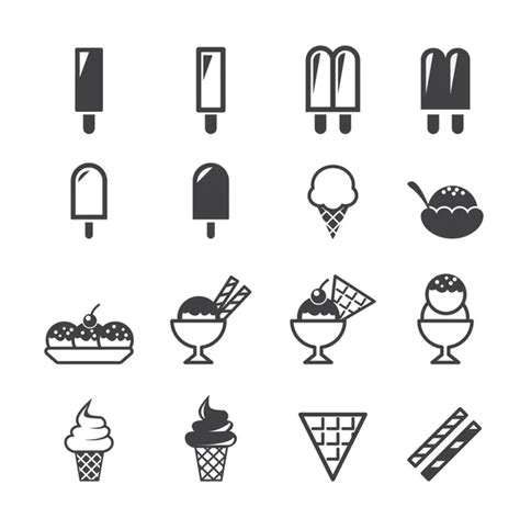 Vector Black Ice Cream Icons Set Stock Vector Image By ©skarin1 40292663