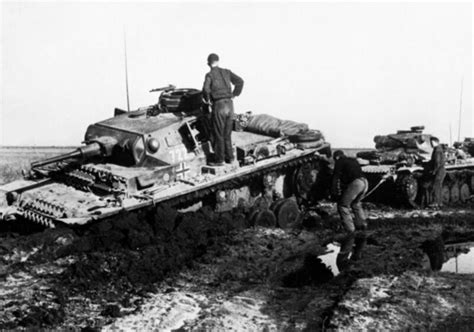 German Tank Crews Of The 13th Panzer Division Trying To Pull The