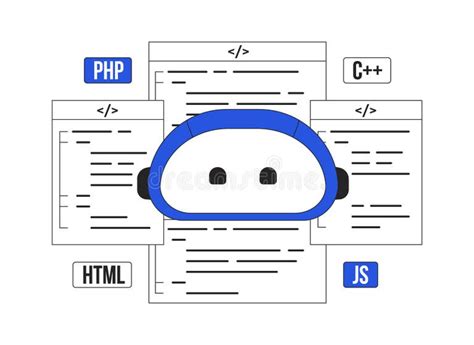 Ai Assisted Coding Duo Color Line Concept Vector Spot Illustration