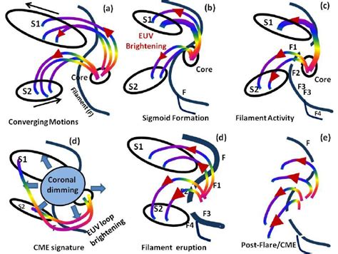 A Schematic Drawing Of The Evolution Of The Active Region In The Download Scientific Diagram