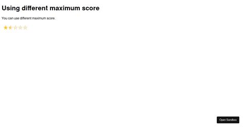 Using Different Maximum Score Codesandbox