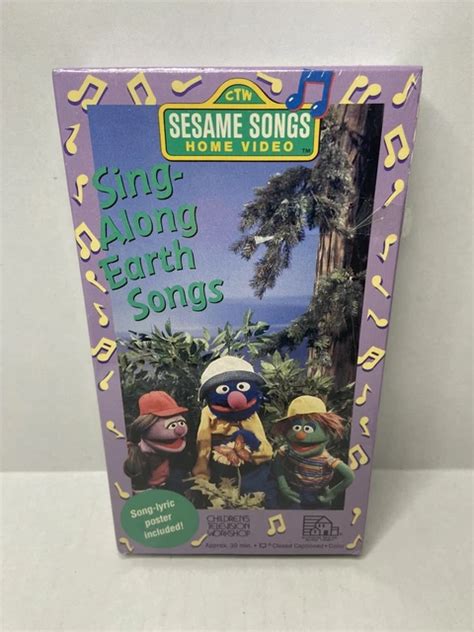 Sesame Street Home Video Sing Along Earth Songs Vhs Tape 1993 W Poster