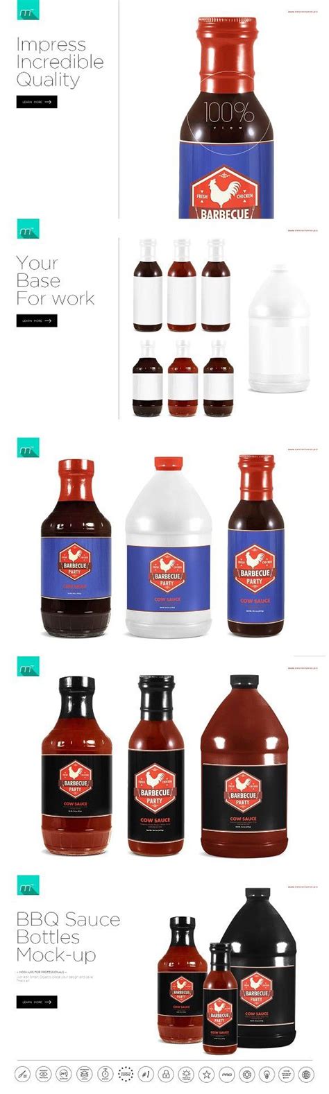 Bbq Sauce Bottles Mock Up Bbq Sauce Sauce Bottle Bbq