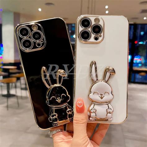 Funda Con Soporte Plegable 3D Para Iphone Carcasa Galvanizada A Prueba