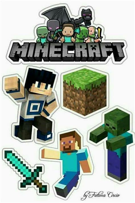 Minecraft Custom Cake Topper Minecrafter Printable Cake Topper Pixel