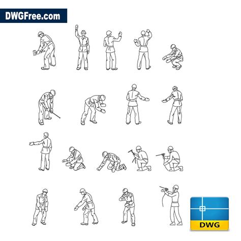 Construction Workers DWG Download Autocad Blocks Model