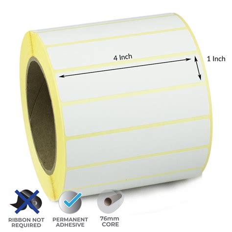 4x1 Inch Direct Thermal Labels Permanent Adhesive Labelmetrics