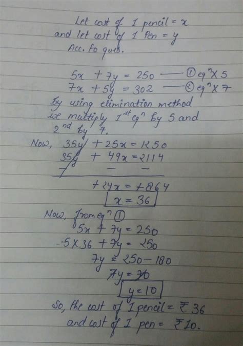 Pencils And Pens Together Cost Whereas Pencils And Pens Together Cost Find The