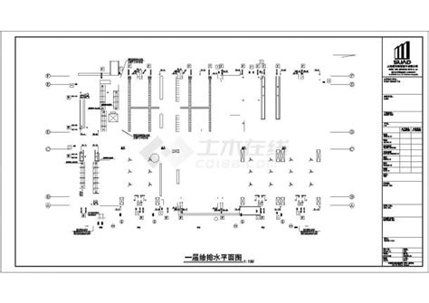 某职高宿舍楼水施cad图宿舍楼土木在线