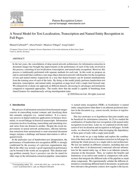 Pdf A Neural Model For Text Localization Transcription And Named