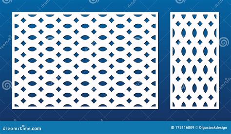 Laser Cut Pattern Vector Template With Geometric Grid Mesh Net Lattice Stock Vector