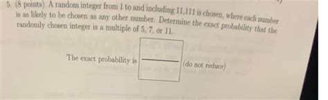 Solved Points A Random Integer From To And Chegg Com