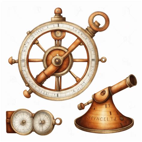 Different Sextant Clipart In The Style Of Nicoletta Ceccoli By Carina