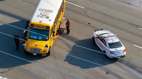 1 Taken To Hospital After Mcps School Bus Motorcycle Collide In Germantown