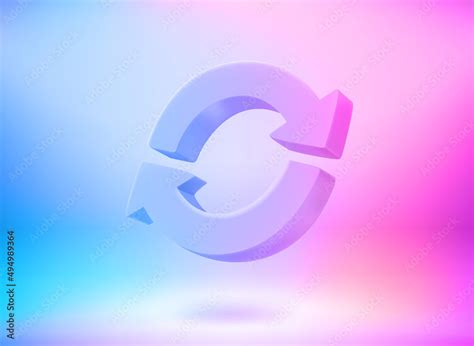Updating Information Concept With Circle Of Arrows 3d Arrows Icon With Progress Bar 3d Vector