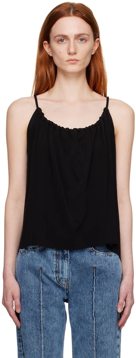 Black Drawstring Tank Top By House Of Dagmar On Sale