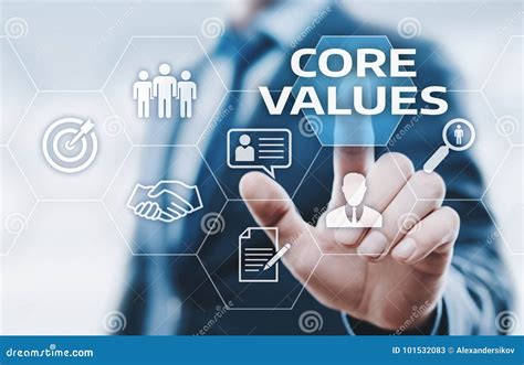 Core Values Responsibility Ethics Goals Company Concept Stock Image