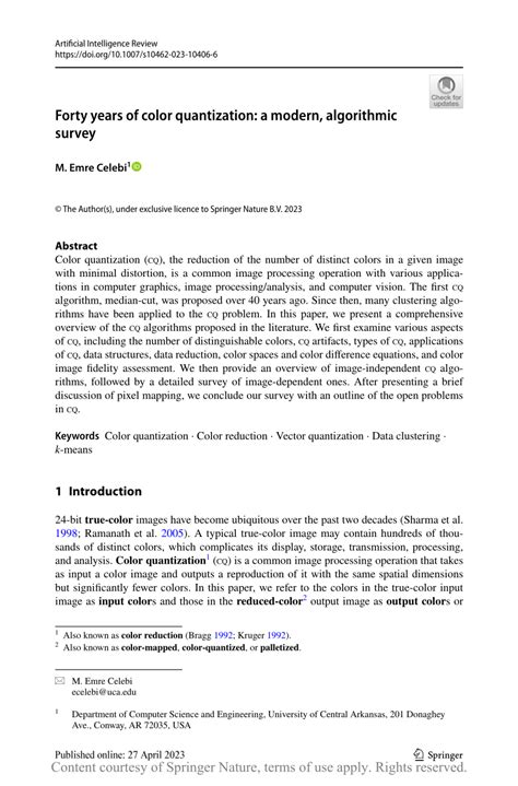 Forty Years Of Color Quantization A Modern Algorithmic Survey