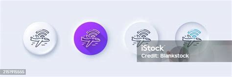 비행기 와이파이 회선 아이콘입니다 항공기 Wifi 표시 선 아이콘 벡터 0명에 대한 스톡 벡터 아트 및 기타 이미지 0명 3차원 형태 고급 Istock