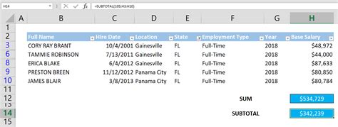 How To Excel Sum Formula Filtered Values In Datatables