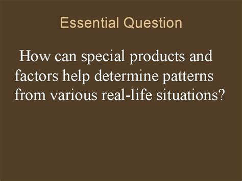 Topic Special Products Square Of A Binomial Essential