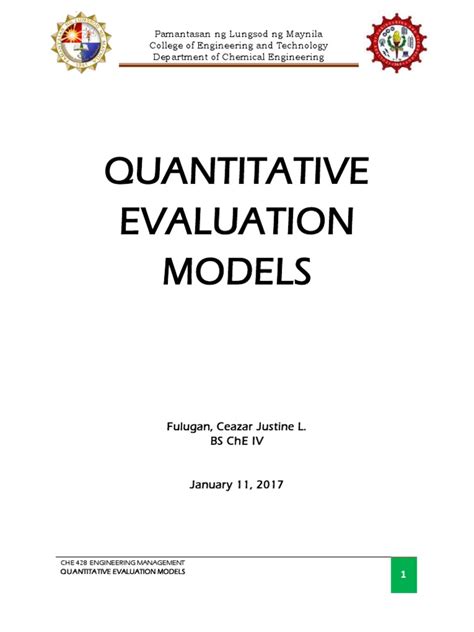 Quantitative Models 2 Forecasting Linear Programming