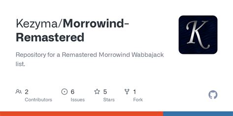 Github Kezyma Morrowind Remastered Repository For A Remastered