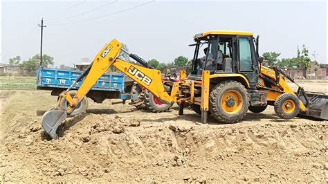 New Jcb 3dx Eco Xpert Loading Mud In Mahindra 475 DI Tractor With