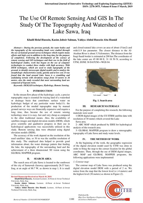 PDF The Use Of Remote Sensing And GIS In The Study Of The Topography And Watershed Of Lake
