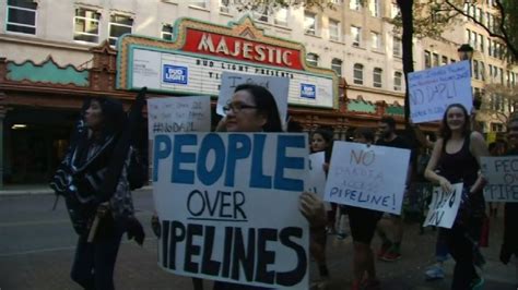 Hundreds March Downtown To Show Support For Standing Rock Oil Pipeline
