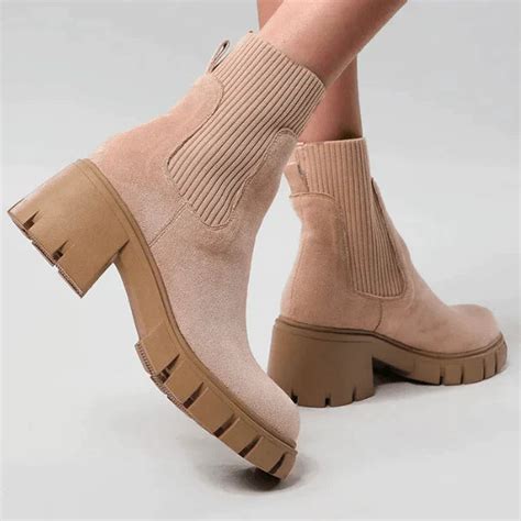 Chunky Heel Winter Boots For Women Stylish And Comfortable Slip On Design