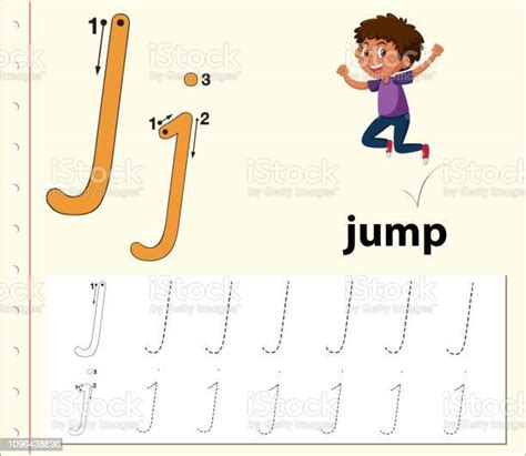 편지 J 추적 알파벳 워크시트 교육에 대한 스톡 벡터 아트 및 기타 이미지 교육 만화 문자 Istock