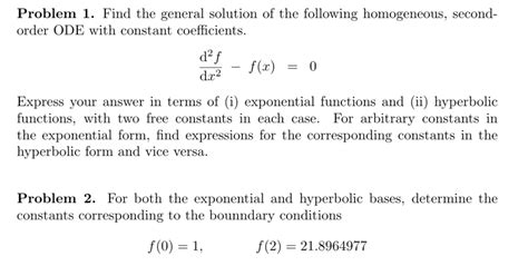 Solved Problem Find The General Solution Of The Following Chegg