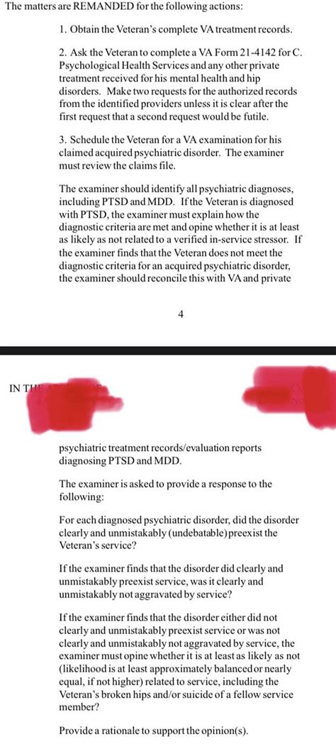 Ptsd And Hip Painmotion Appeals Remanded Rveteransbenefits