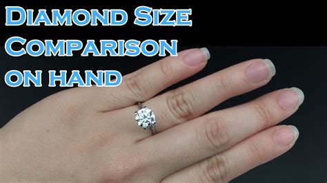 Diamond Size Comparison On Hand 0 3ct 0 4ct 0 5ct 0 6ct 0 7ct 0