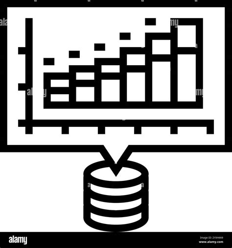 Analytics Chart Big Data Line Icon Vector Illustration Stock Vector