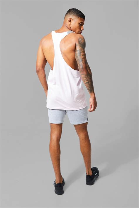 Man Active Raw Edge Stringer Vest