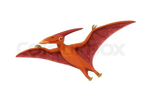 Cartoon Pterodactyl Flying Dinosaur Character Stock Vector Colourbox